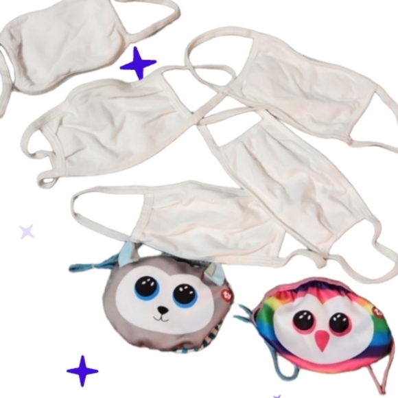 Accessories | Young Childs Face Masks 7 Owl Husky Ty White | Poshmark